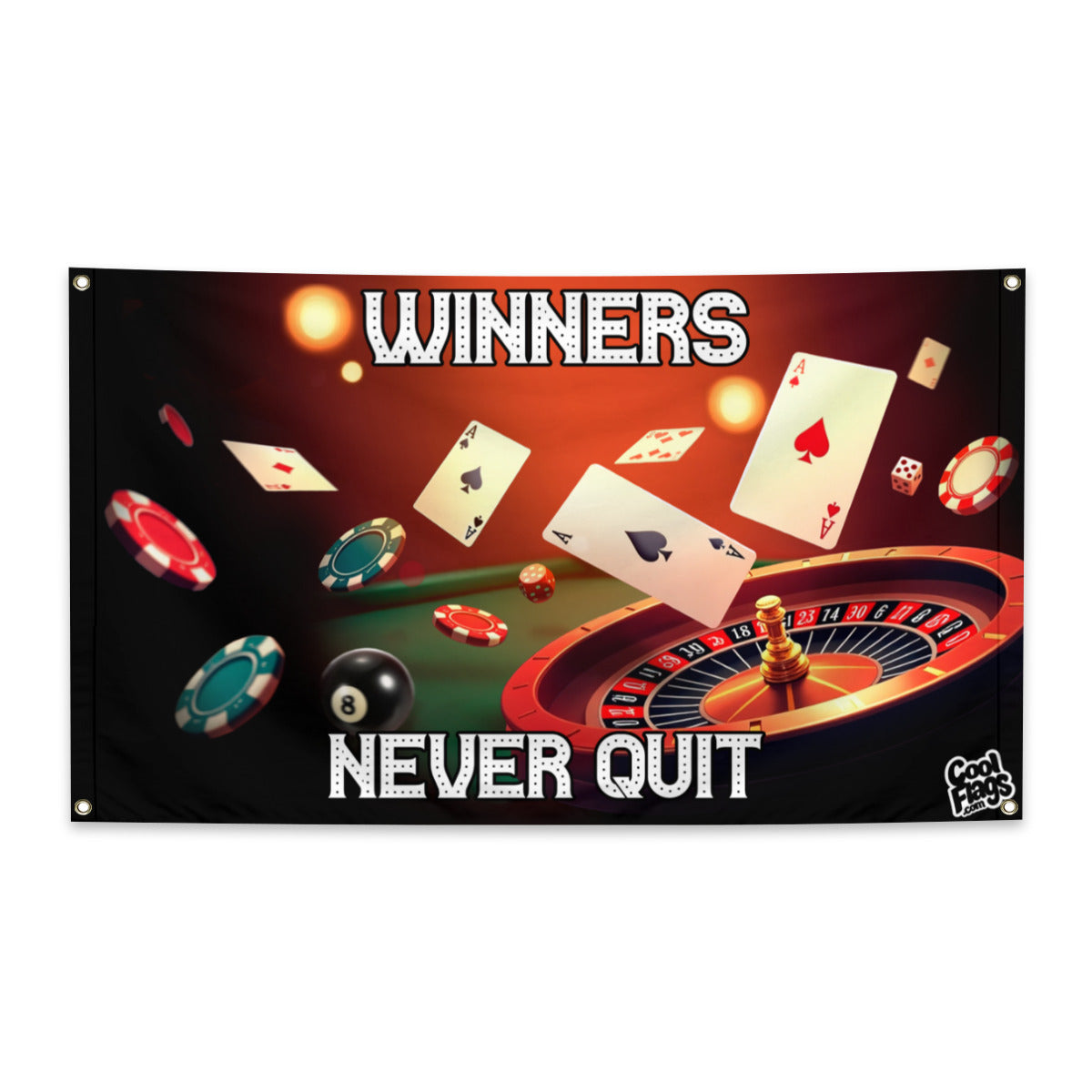 Winners Never Quit Flag | Be the first to hang it | Cool Flags